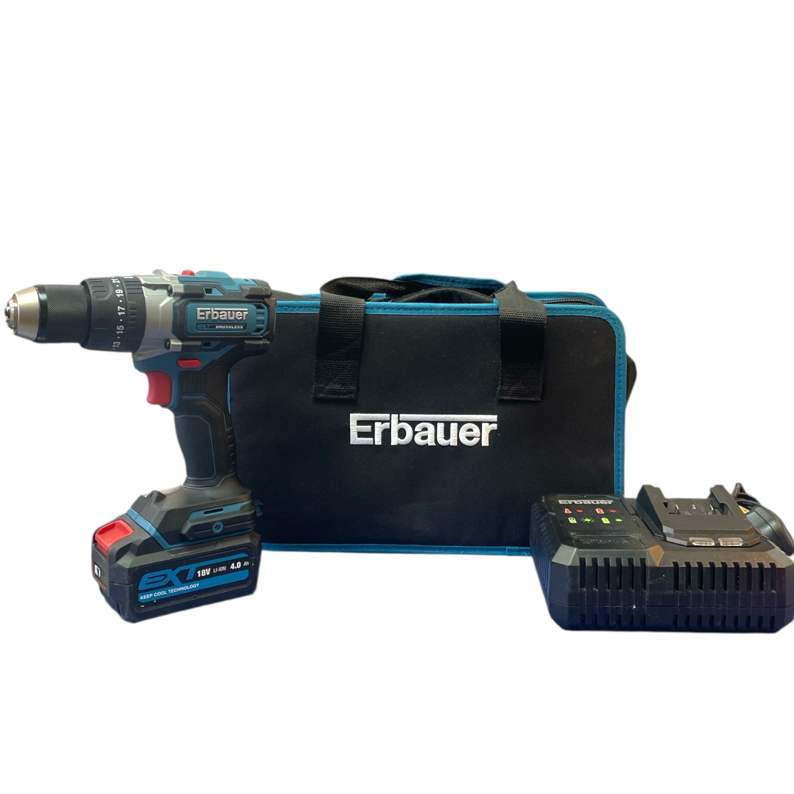 Pre-owned Erbauer ECDT18-LI-2 Drill With Battery And Charger - Own4Less